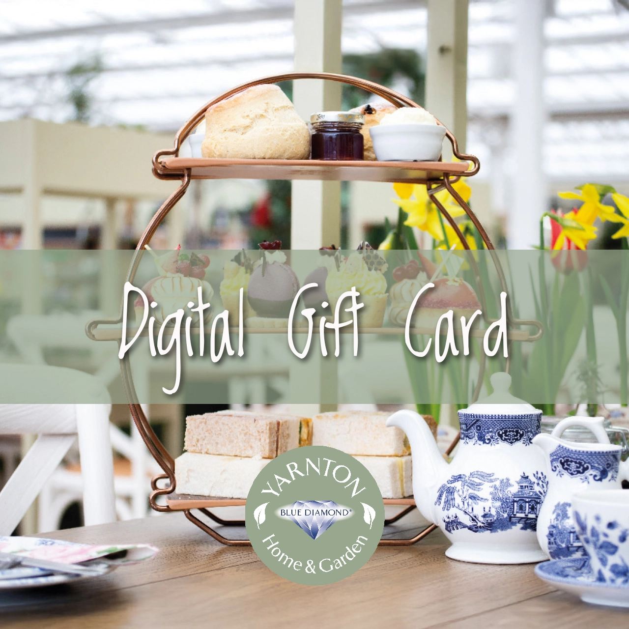 Yarnton Digital Gift Card - Afternoon Tea for Two - Blue Diamond